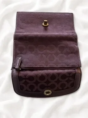 Coach | Bags | Coach Signature Turnlock Wallet In Deep Plum | Poshmark